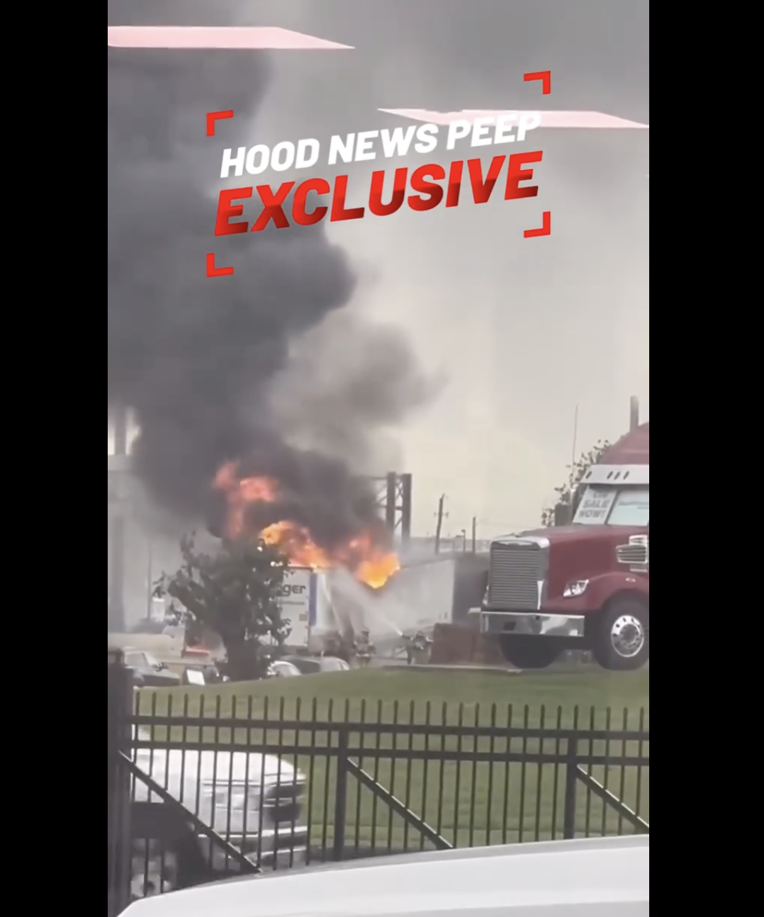 18 Wheeler On Fire Near 610 ! - Grizzy's Hood News