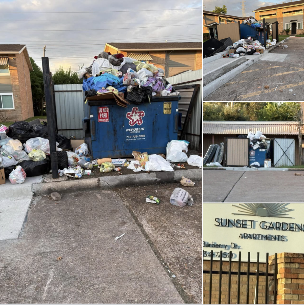 TRASH PILING UP AT SUNSET GARDENS APARTMENTS ! - Grizzy's Hood News